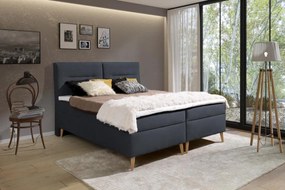 ZETKA PORTO 200x200 moderní kontinentální postel boxspring s úložným prostorem tmavě šedá 202 x 122 x 222 cm