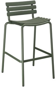 OnaDnes -20% Olivově zelená plastová zahradní barová židle HOUE ReCLIPS 79 cm