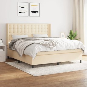 Box spring postel s matrací krémová 180x200 cm textil 3131774