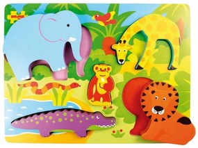 Bigjigs Toys Dřevěné vkládací puzzle Safari