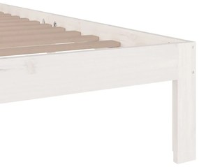 Rám postele bílý masivní dřevo 150 x 200 cm King Size,  814760