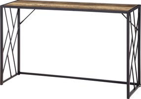 HOMCOM Konferenční stolek, Boční stolek s ocelovými nohami, 120 x 35 x 75 cm, Průmyslový stůl do chodby, Konec stolu, do malých prostor, Vstup, Chodba