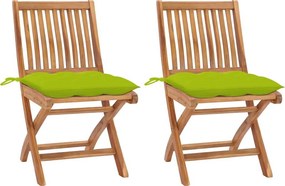 vidaXL Zahradní židle 2 ks podušky masivní teak [3062449] Barva: Šedá