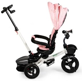 ECOTOYS Dětská tříkolka s rotačním sedátkem KIDS Pink