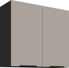 ARIA cb | horní skříňka 80 G-72 2F policová | 80 cm | ANTI FINGERPRINT povrch | černá/béžová