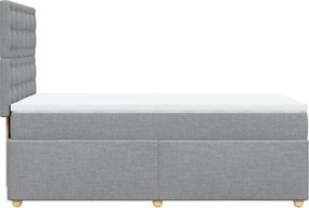 Box spring postel s matrací světle šedá 80 x 200 cm textil 3291121