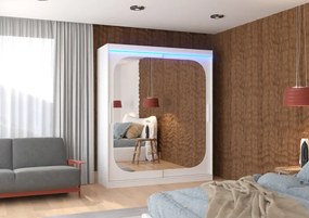 Posuvná skříň se zrcadlem a LED osvětlením ARIZONA 180