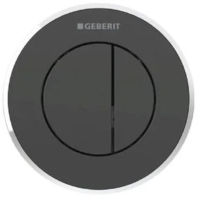 Geberit Splachovací systémy - Oddálené ovládání splachování typ 10, 2-činné, pro nádržku pod omítku 8 cm, černá/lesklý chrom 116.056.KM.1