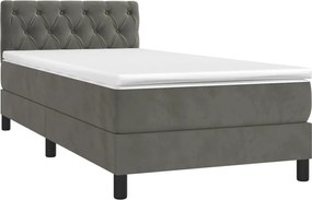 vidaXL Box spring postel s matrací a LED 80x200 cm samet [3134550] Barva: Tmavě moddrá