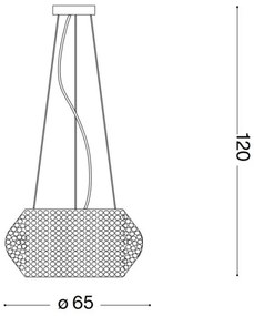 Ideal Lux - Křišťálový lustr na lanku PASHA 14xE14/40W/230V pr. 65 cm zlatá