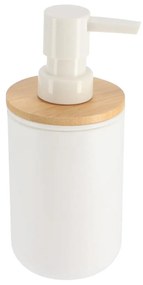 Dávkovač mýdla Besson, bílá/s dřevěnými prvky, 300 ml