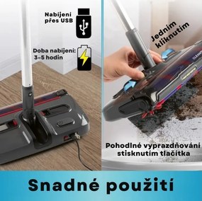CleanMaxx Akumulátorový zametač s LED osvětlením 16662