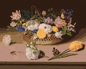 zuty zuty - malování podle čísel - zátiší květin (ambrosius bosschaert), 40x50 cm, plátno