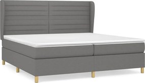 Box spring postel s matrací tmavě šedá 200x200 cm textil 3128630