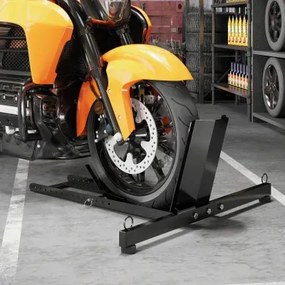 HOMCOM svěrka na kolo motorky, nastavitelný oblouk ve 14 stupních pro kola Ø34-84 cm, černá