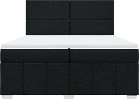 Box spring postel s matrací černá 200x200 cm textil 3291770