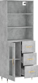 Skříň highboard betonově šedá 69,5x34x180 cm kompozitní dřevo 3189489