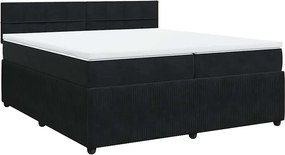 Box spring postel s matrací černá 200x200 cm samet 3287832