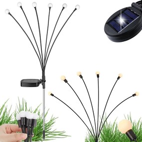 Verk Group SOLÁRNÍ ZAHRADNÍ SVÍTIDLA KULIČKY 2 KUSY PO 6 LED SVÍTIDLECH DÉLKA 70 CM