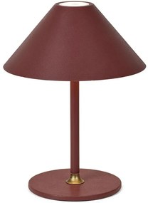 Vínově červená plastová nabíjecí stolní LED lampa Halo Design Hygge 19,5 cm
