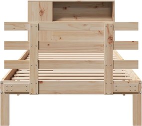 Postel s knihovnou bez matrace 75 x 190 cm masivní borovice 3322729