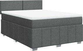 Box spring postel s matrací tmavě šedý 140 x 190 cm textil 3287057