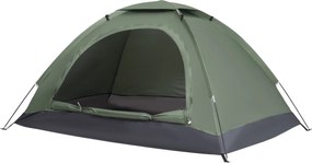 Outsunny Stan pro 2 osoby s 2 síťovanými okny, kapsou, přenosnou taškou a sklolaminátovým rámem 206x152x109 cm Zelený | Aosom