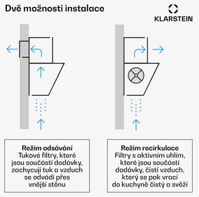 Klarstein BigBite šikmá digestoř | režim odsávání vzduchu a recirkulace | bezpečnostní sklo | 417 m³/h | 60 cm