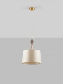 Mosaz & oranžovo-hnědý designový lustr Damo