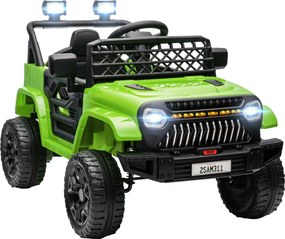 AIYAPLAY Elektrické auto pro děti 3+ let Dětské auto na baterie 12V s dálkovým ovládáním, nastavitelné rychlosti, USB, světlomety, klakson, zelené | A