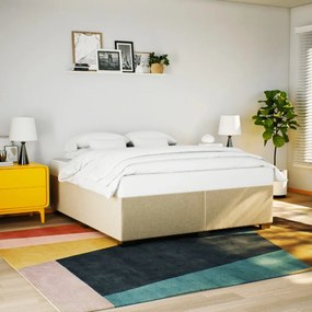 Rám postele bez matrace krémový 180 x 200 cm textil 3284497