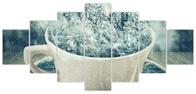 Obraz - Zimní svět v hrníčku (210x100 cm)