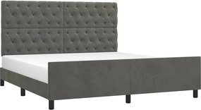 Rám postele bez matrace tmavě šedý 160 x 200 cm samet 3125947