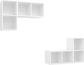 Nástěnné TV skříňky 4 ks bílé kompozitní dřevo 3079835