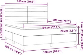 Box spring postel s matrací tmavě hnědá 180x200 cm textil 3141876