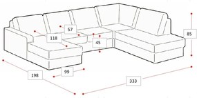 Béžová žinylková rohová pohovka (levý roh/do "U") Fabian – Scandic