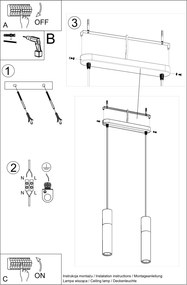 Sollux Lighting Závěsné svítidlo BORGIO 2 bílé