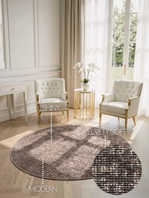 ELLE Decoration, Kusový koberec Brilliance Prisma 106312 Beige z kolekce Elle kruh, 160x160 (průměr) kruh, hnědá, ložnice