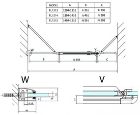 Polysan FORTIS sprchové dveře do niky trojdílné 1500mm, čiré sklo, pravé FL1515R