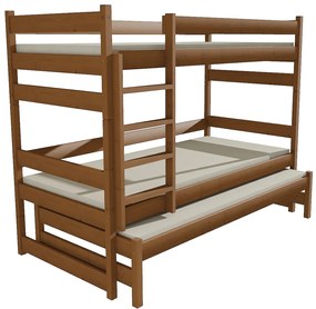 Patrová postel s výsuvnou přistýlkou PPV 018 80 x 200 cm - DUB