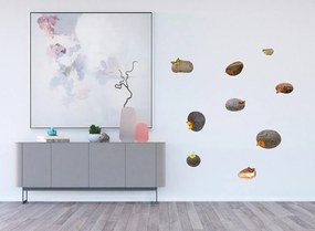 Samolepka na zeď Kameny s Motýly | 42.5 x 65 cm | DSM3436