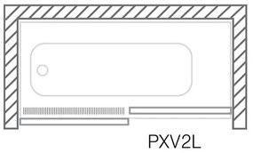 Roth PXV2L/1800 vanová zástěna s posuvnými dveřmi 180 x 150 cm 451-180000L-00-02 levá brillant / transparent