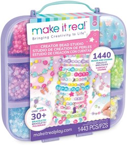 _Ostatní 1_ MAKE IT REAL Box na výrobu náramků dětský kreativní set 1440 korálků 131714