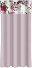 Jednoduchý světle fialový závěs s potiskem růžových a vínových pivoněk Šířka: 160 cm | Délka: 250 cm