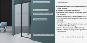 design černý sprchový kout RAVENA 12 100-150cm