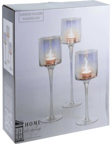 Sada dekorativních skleněných svícnů Home and Styling, 3 ks