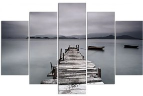 Obraz na plátně pětidílný Pier jezera krajiny Image - 150x100 cm