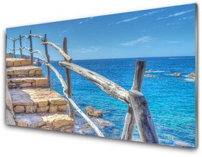 akrylový obraz Schody Moře Architektura 100x50 cm