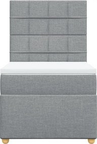 Box spring postel s matrací světle šedá 90x200 cm textil 3293463