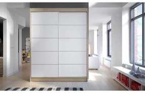 Šatní skříň CAMINO IV šířka 150 cm - dub sonoma/bílá